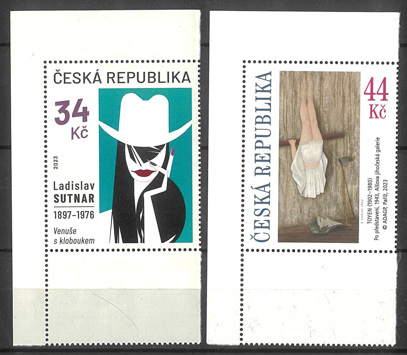 Czech Republic 2023 Modern Art Paintings by Sutnar & Toyen Set of 2 ...